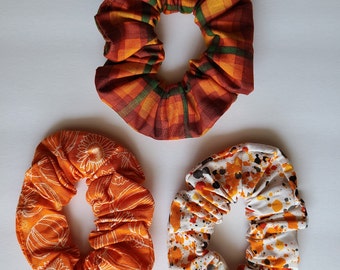 Fall Themed Scrunchie Set Autumn Scrunchies Matching Fall - Etsy