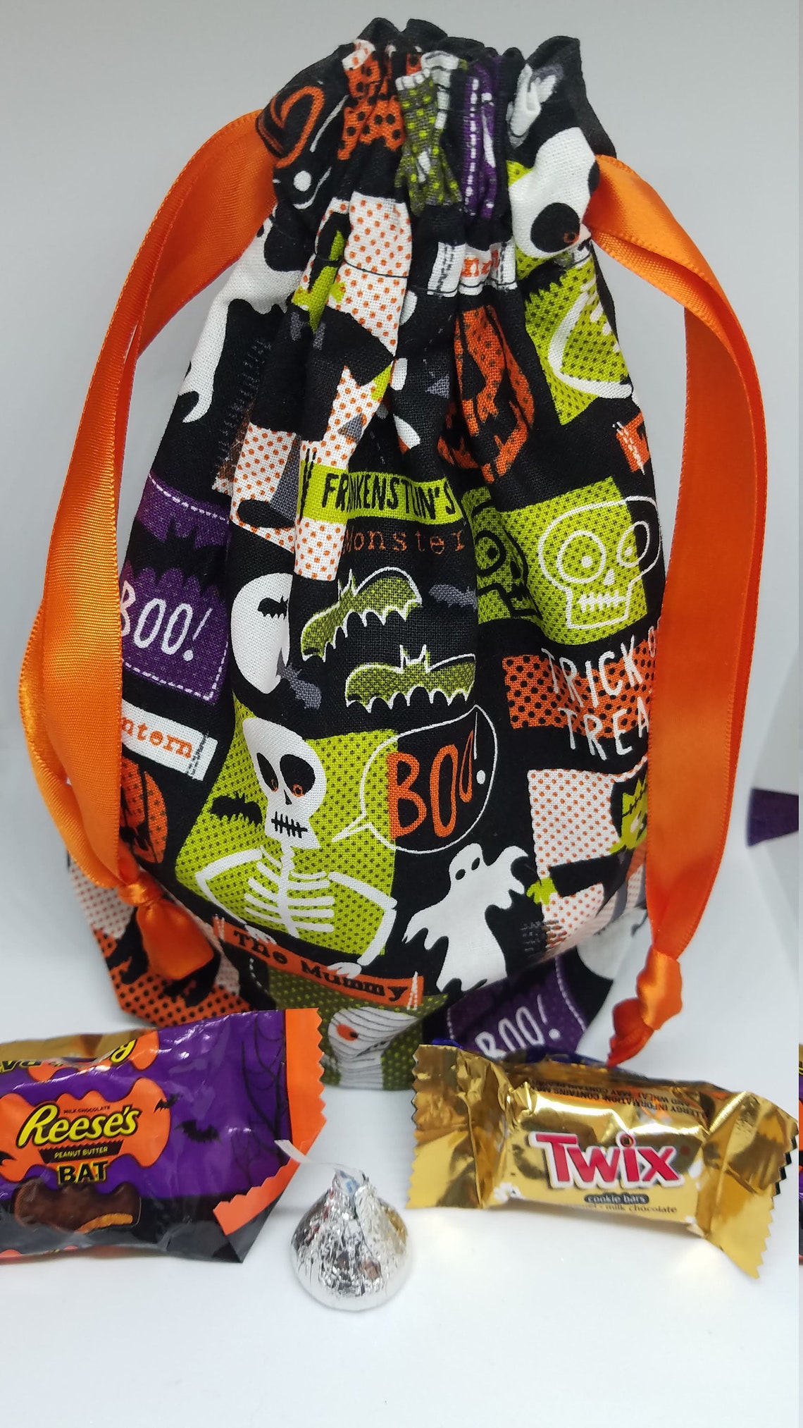 Reusable Halloween Trick or Treat Drawstring Bag/gift - Etsy