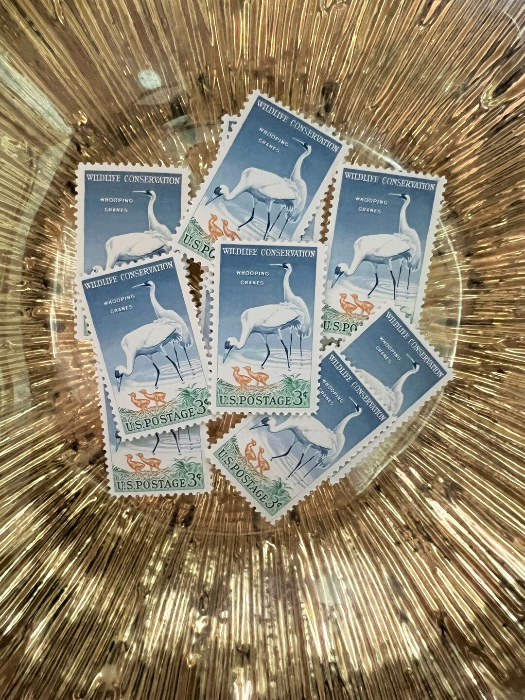 10 Vintage Wildlife Conservation Whooping Cranes Unused Stamps - Scott ...