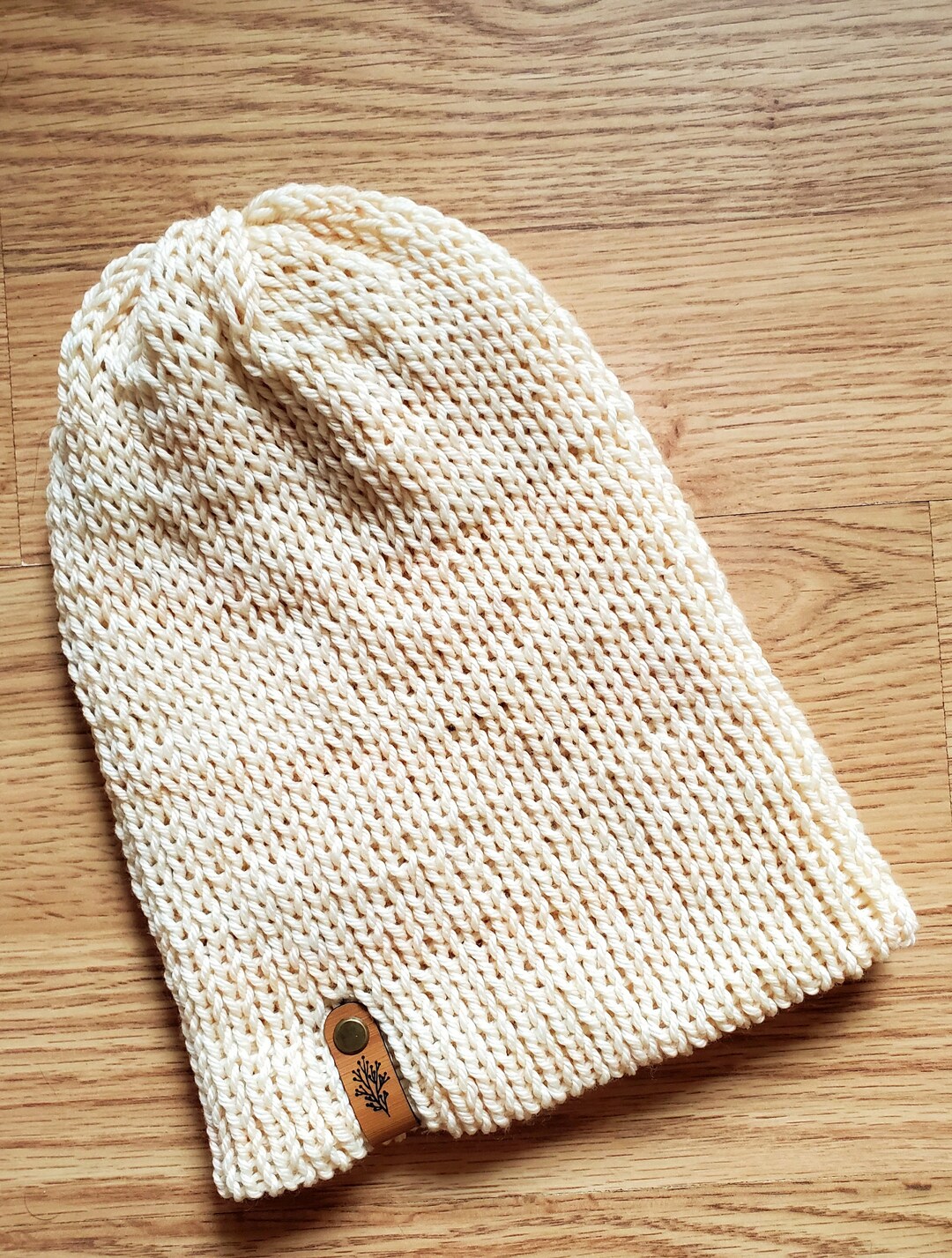 Ivory Merino Wool Stocking Cap, Unisex, Hand Loomed, Double Thickness ...