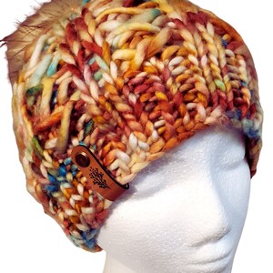 Women's Rainbow Merino Wool Hat With Large Lux Pom, Women’s Variegated ...