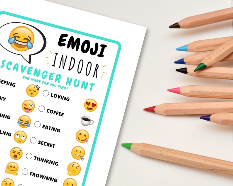 Emoji Indoor Scavenger Hunt Fun Activity for Kids & Tweens - Etsy