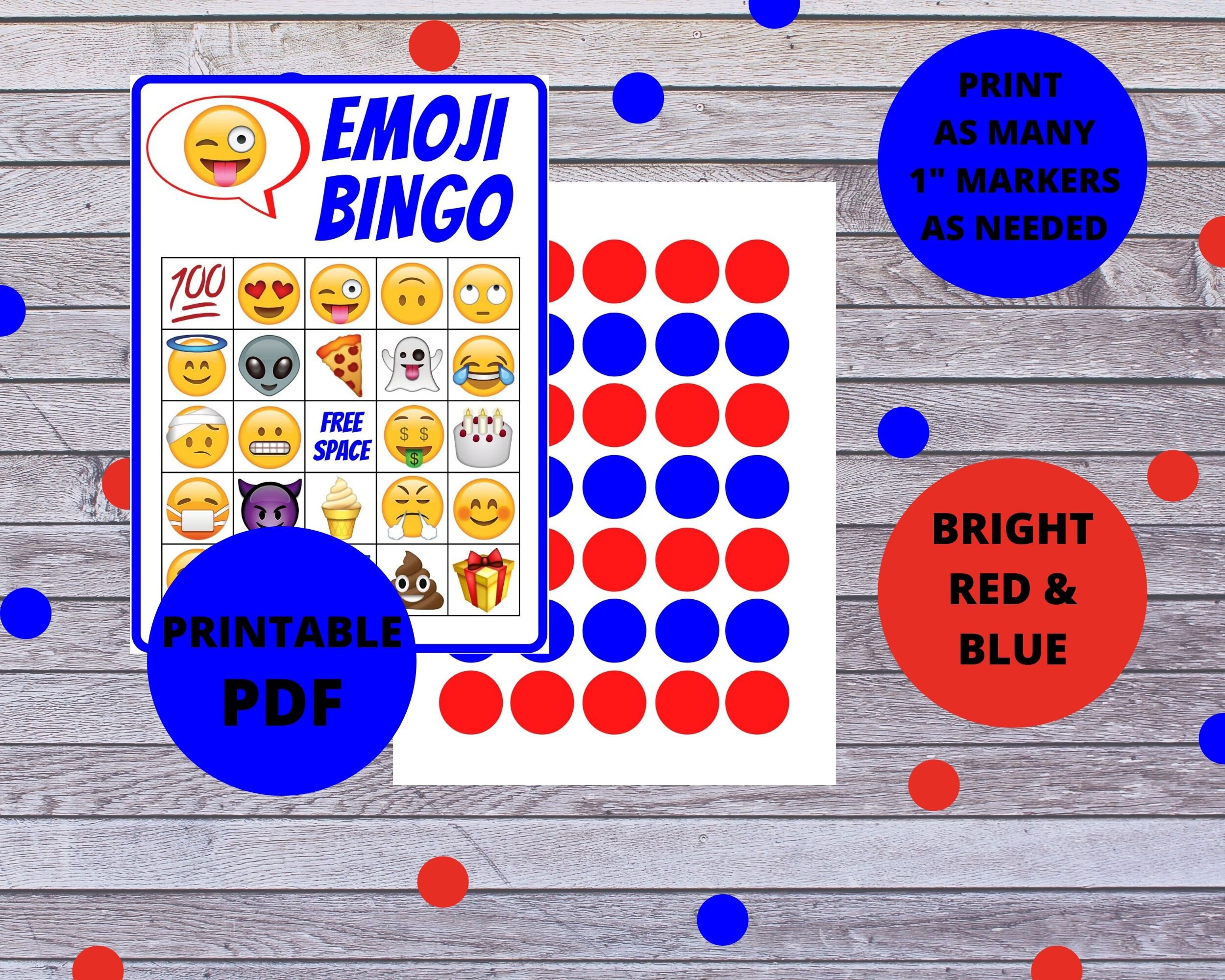 Emoji Bingo 30 Bingo Cards Red & Blue Emoji Birthday Party - Etsy Ireland