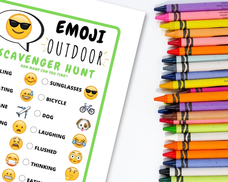Emoji Outdoor Scavenger Hunt Fun Activity for Kids & Tweens - Etsy España