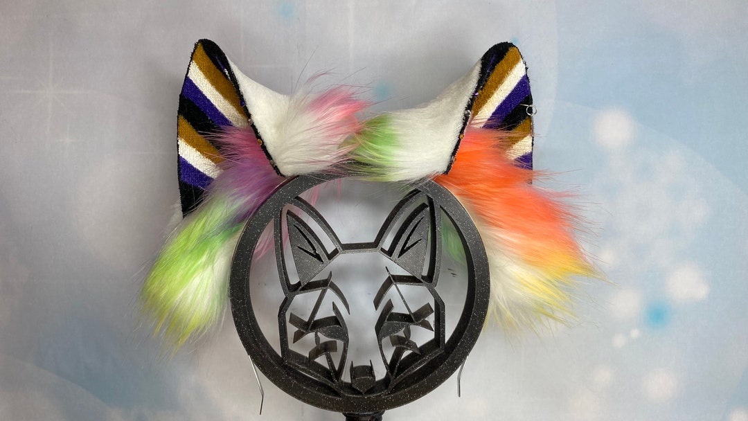 Pride Month LGBTQIA Fox Ears Cosplay Ears Faux Fur MTO Petplay Furry ...
