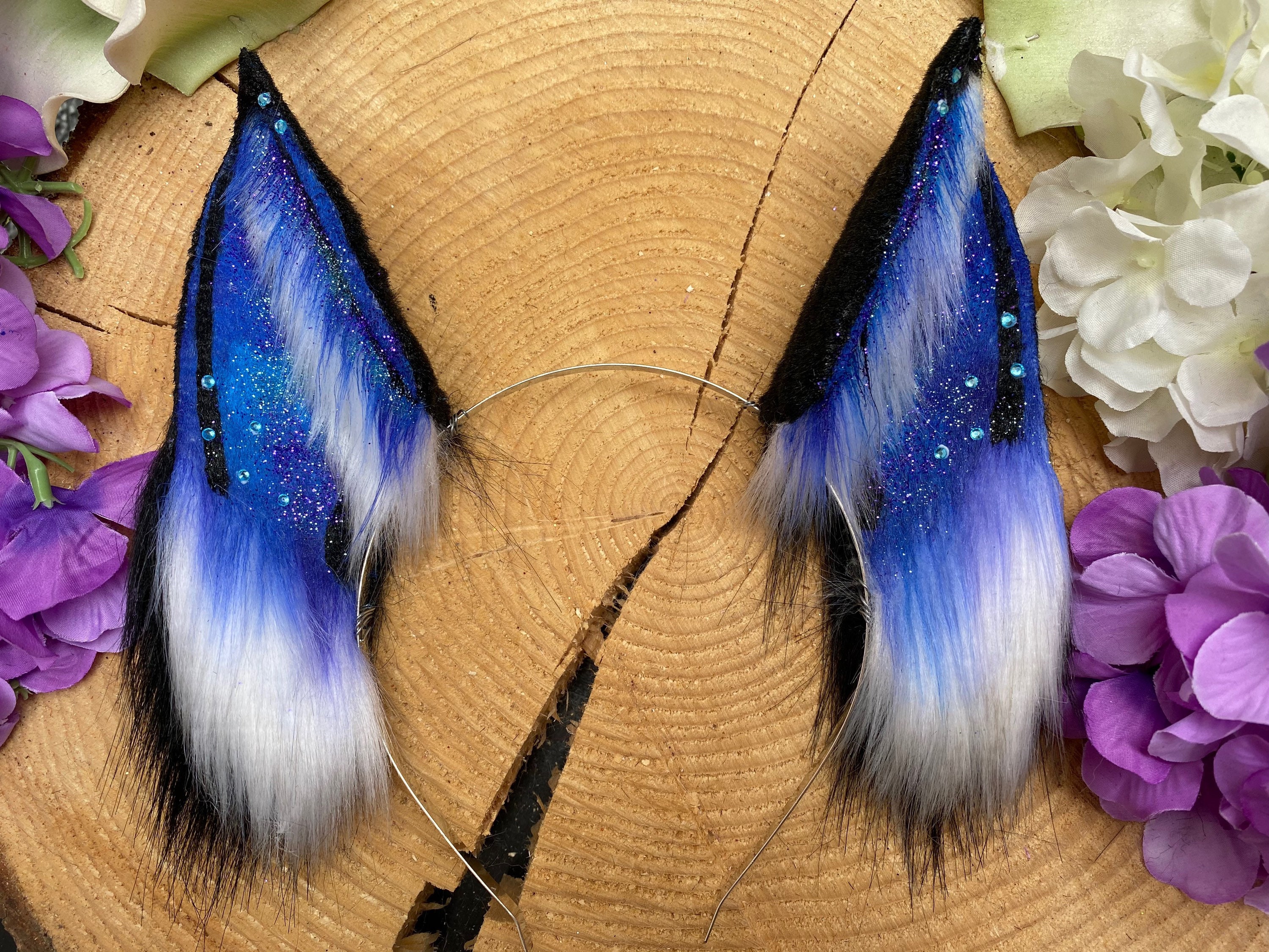 Cosplay Ears Galaxy Fox Ears 2.0 Cosplay Black Purple Blue | Etsy