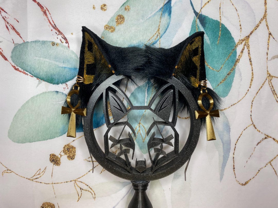 Bastet Inspired Cat Ears Handmade From Faux Fur for Cosplay, Streamers ...
