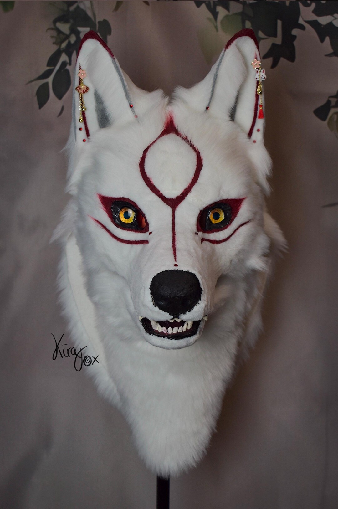 Okami Amaterasu Inspired Wolf Fursuit Head Fauxfur Mask for Cosplay ...