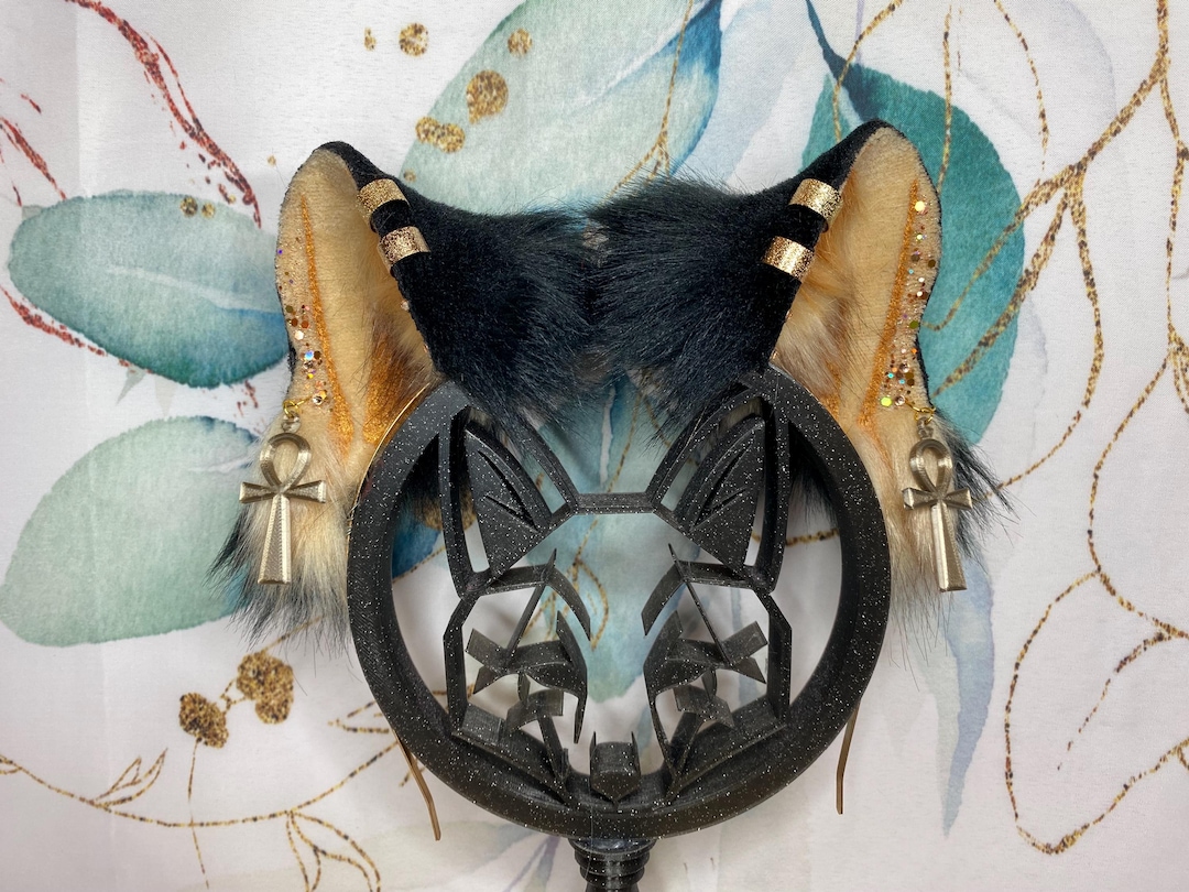 Bastet Cat Ears Handmade From Faux Fur for Streamers, Cosplay, Therians ...