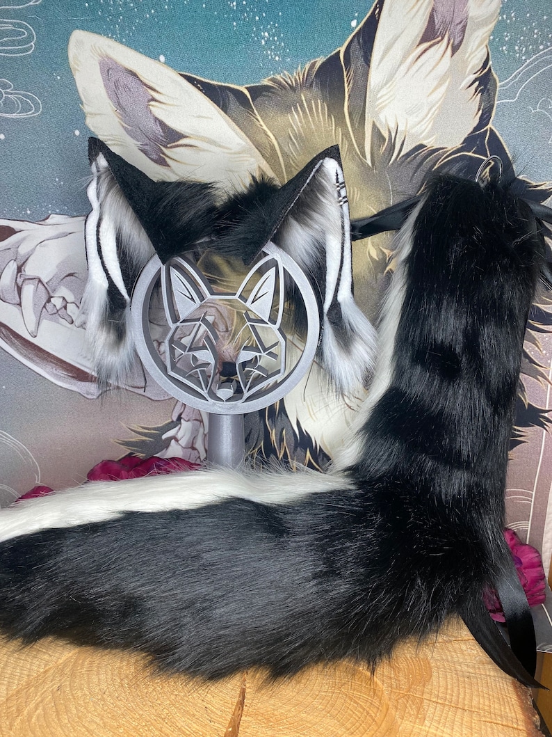 Buy Loona Helluva Boss Realistic Cosplay Ears and Tail Set Black Online ...