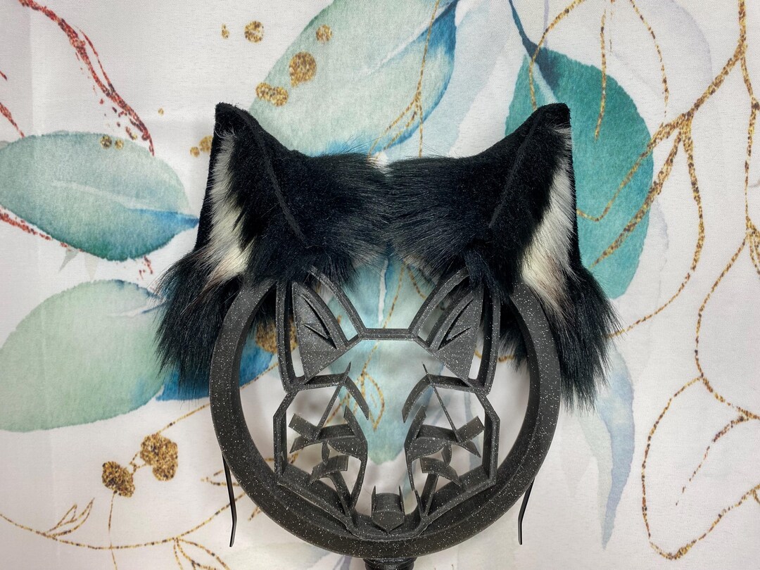 Natural Black Cat Ears Made of Faux Fur for Cosplay, Streamers ...