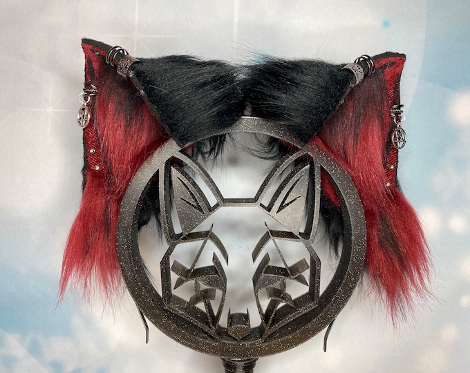 Gothic Pentagram Cat Ears Cosplay Ears Accessories Made of Faux Fur MTO ...