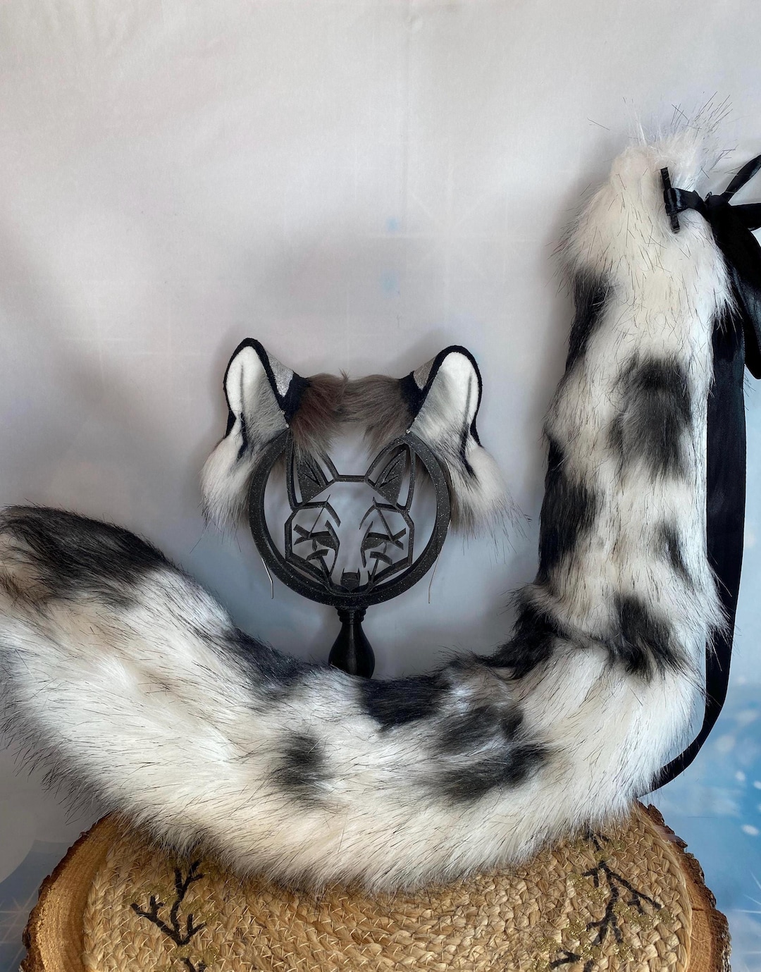 Realistic Snow Leopard Set Cat Ears and Tail Fauxfur Cosplay, Gaming ...