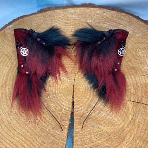 Gothic Pentagram Cat Ears Cosplay Ears Accessories Made of Faux Fur MTO ...