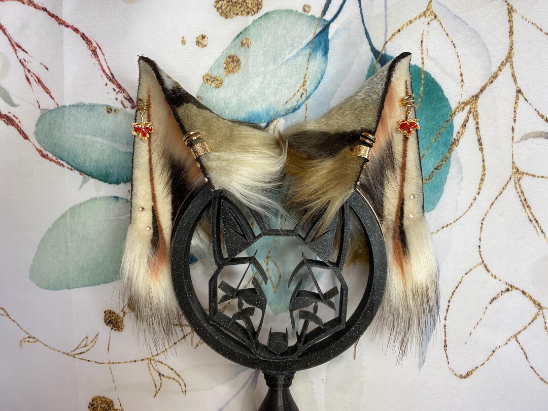 Calico Fox Ears Three-colored Handmade From Faux Fur for Cosplay ...