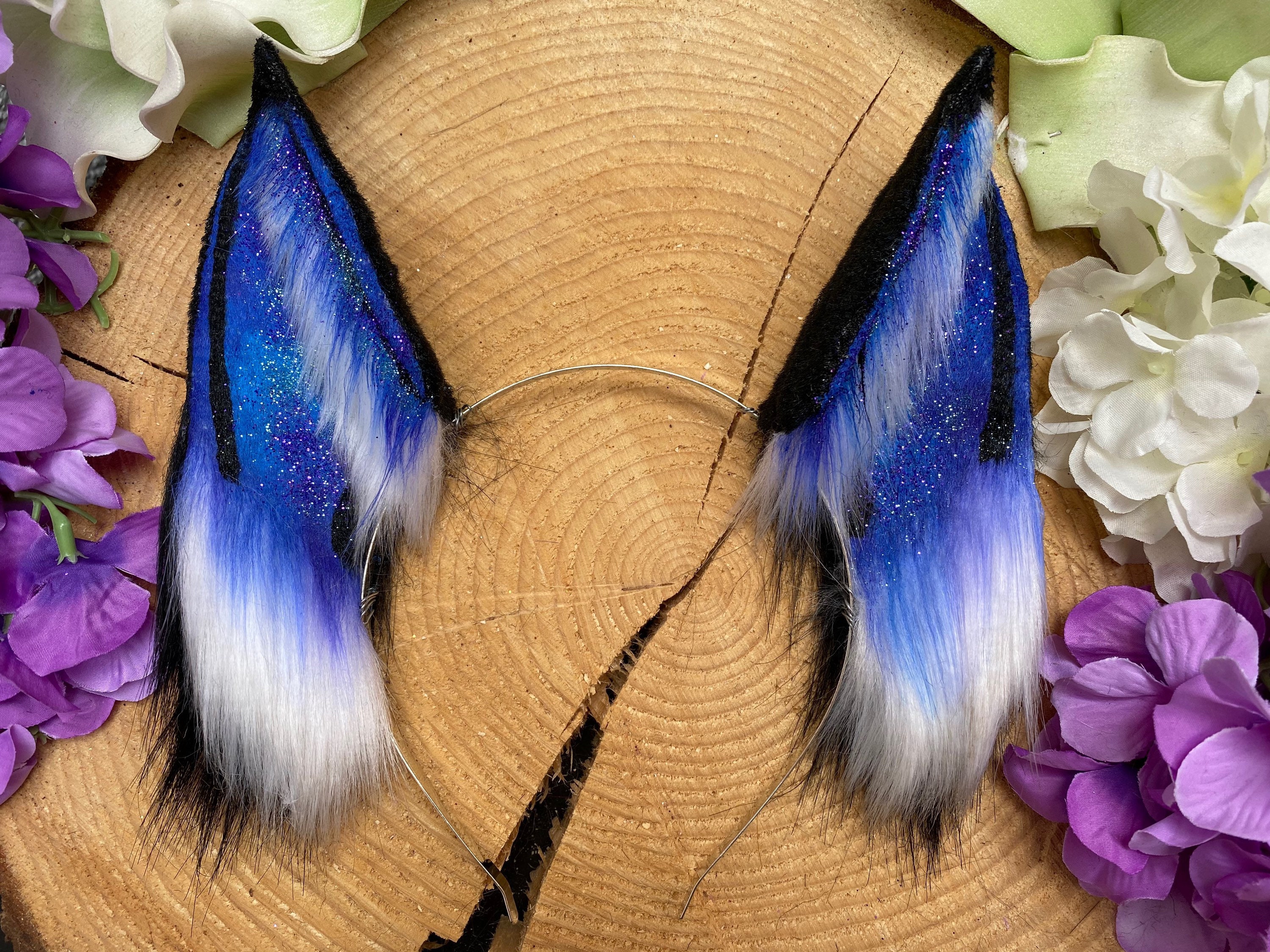 Cosplay Ears Galaxy Fox Ears 2.0 Cosplay Black Purple Blue | Etsy