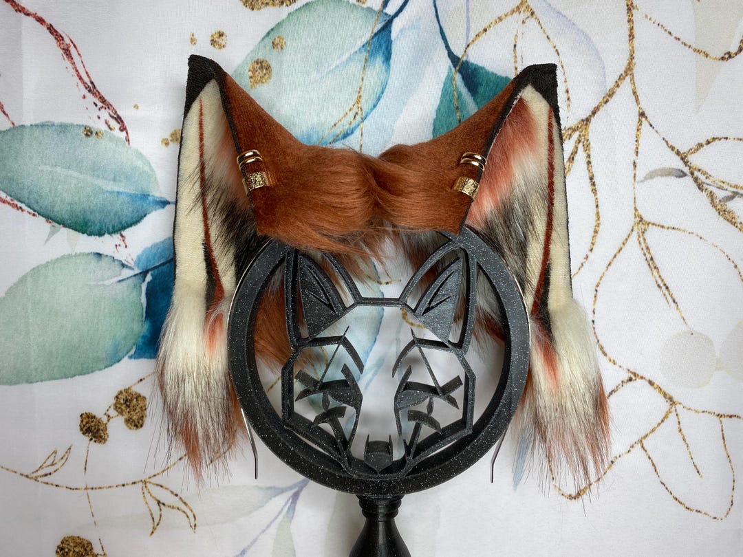 Realistic Copper Fox Ears Handmade From Faux Fur for Cosplay, Therian ...