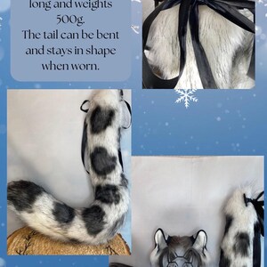 Realistic Snow Leopard Set Cat Ears and Tail Fauxfur Cosplay, Gaming ...