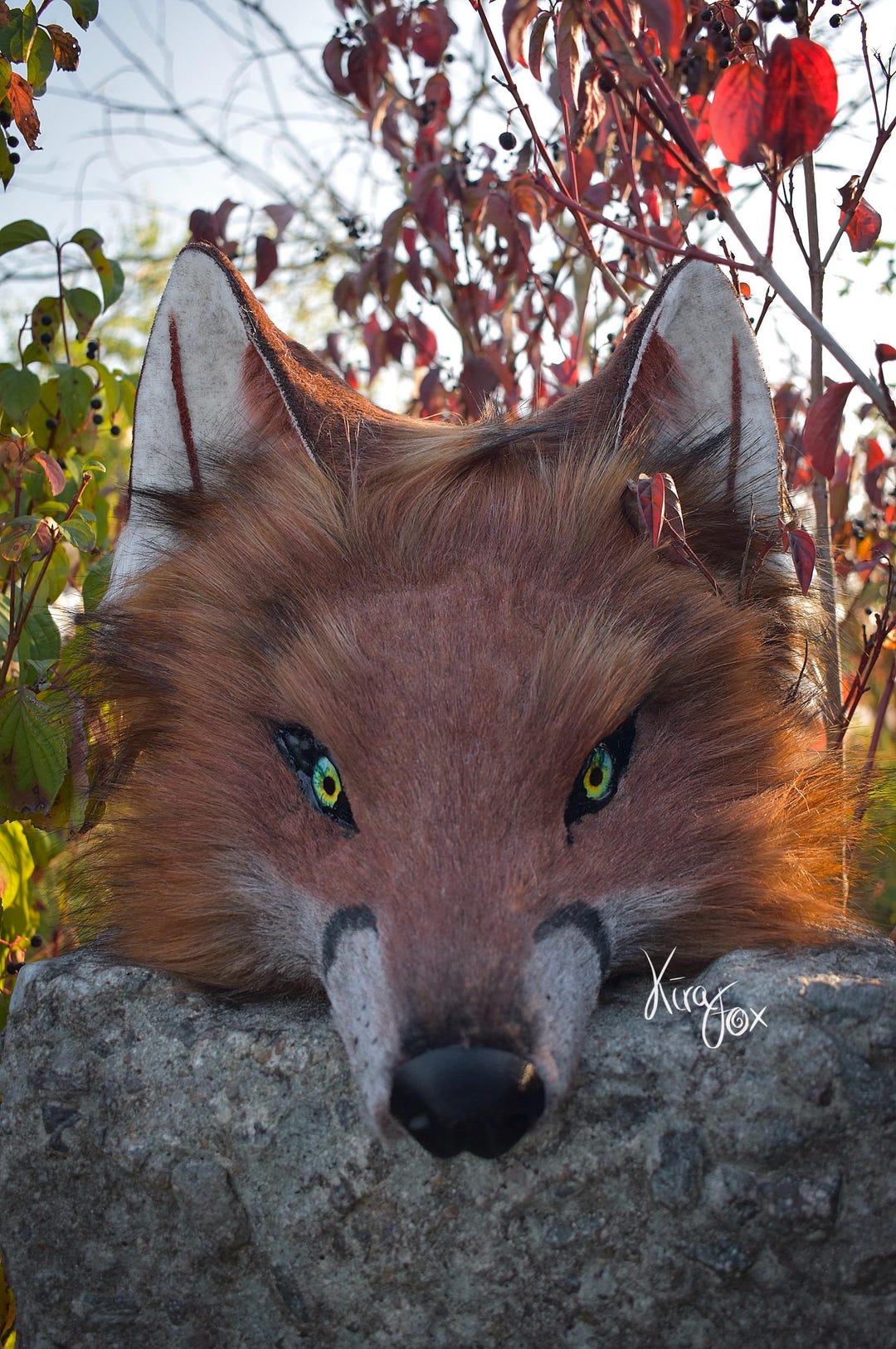 Realistic Red Fox Mask Headdress for Larp Cosplay Medieval Anime Gaming ...