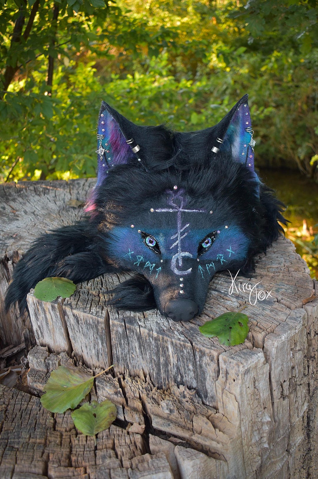 Fursuit Fox Headdress Galaxy Fox Mask for Cosplay, Laep, Furry, Therian ...