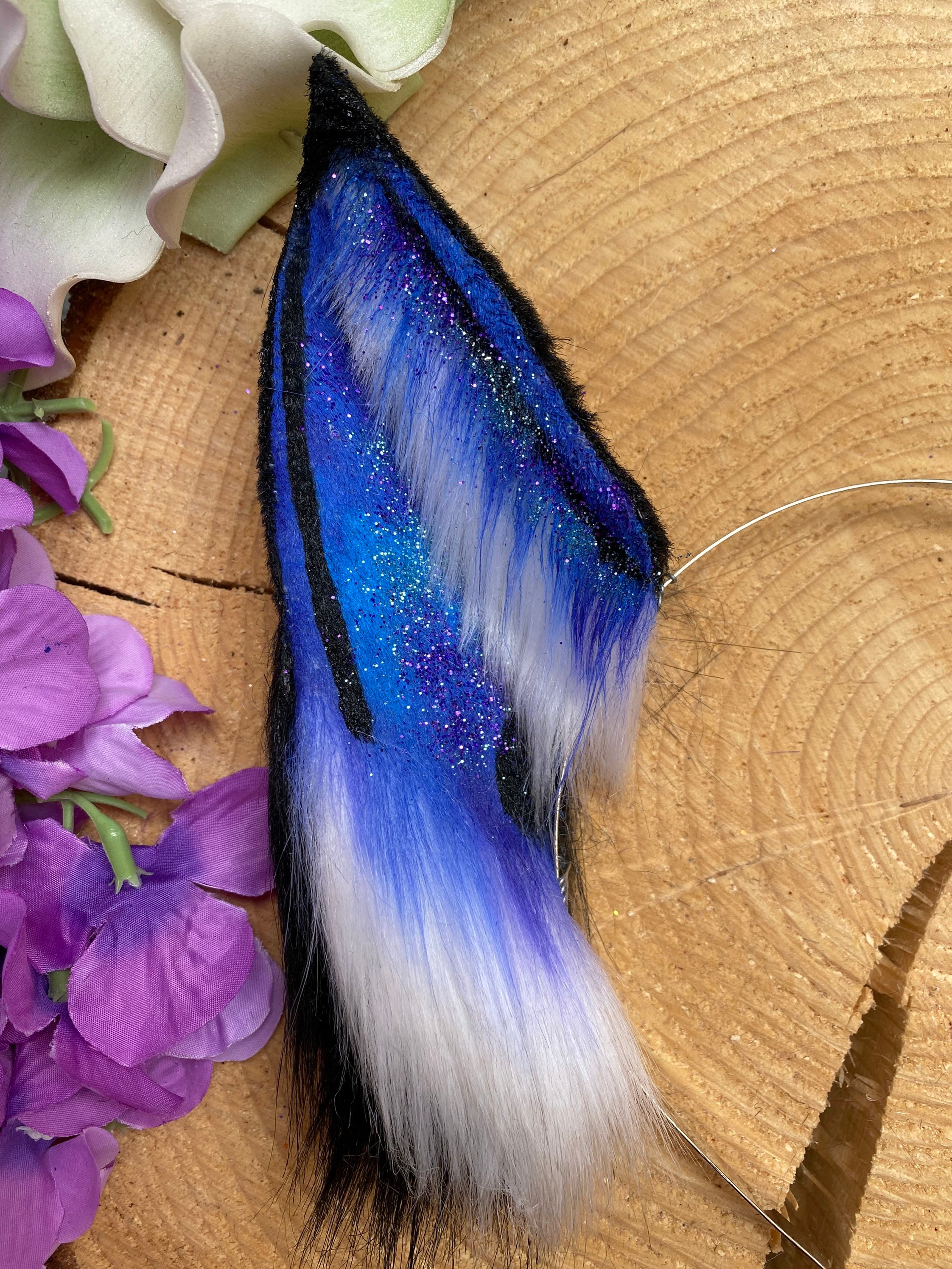 Cosplay Ears Galaxy Fox Ears 2.0 Cosplay Black Purple Blue | Etsy