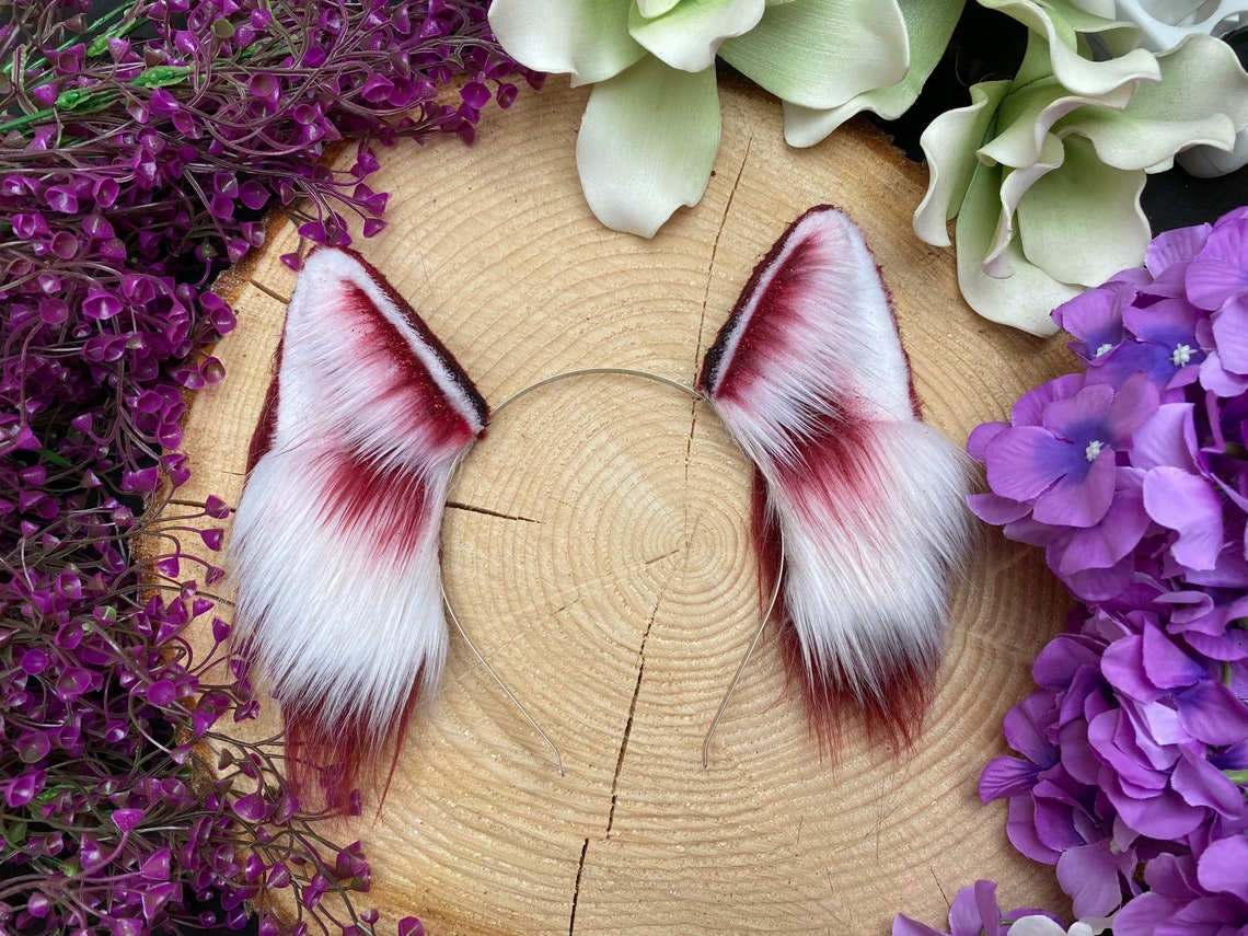 Cosplay Ears Realistic Wolf Ears Cosplay Red Furry Petplay | Etsy