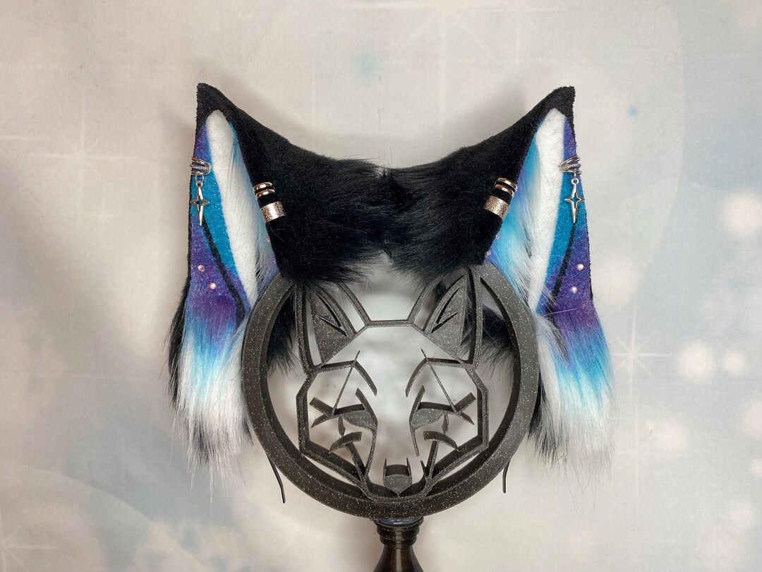 Galaxy Fox Ears Fox Cosplay Ears Accessories Faux Fur MTO Petplay Furry ...