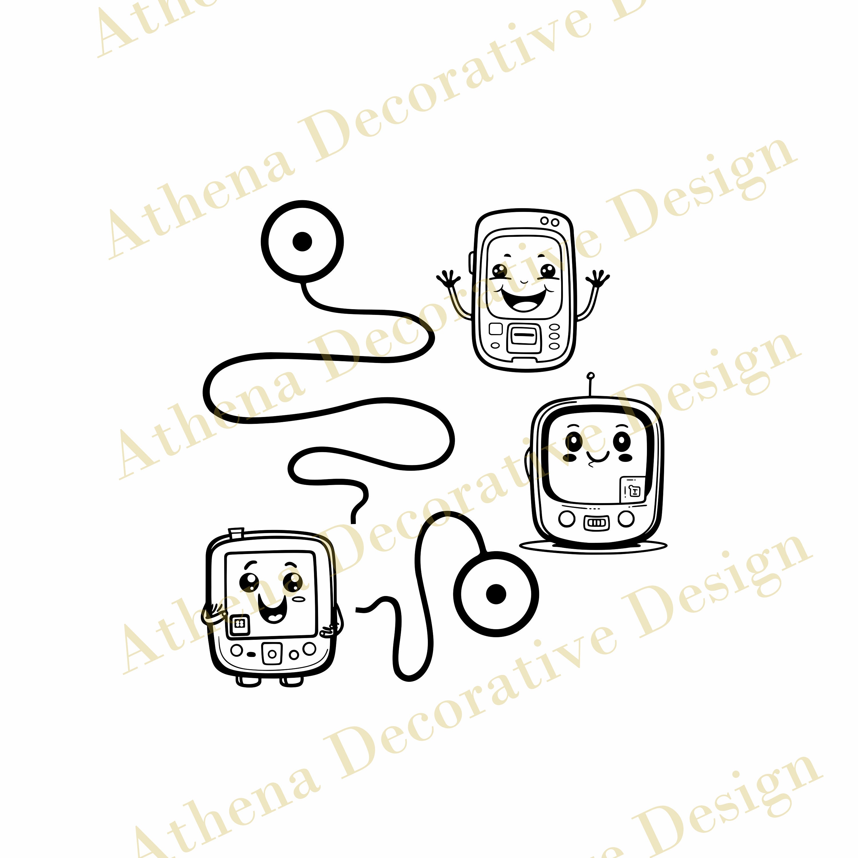 Diabetic Items SVG File, Cartoonish Diabetes Monitors With Separate ...