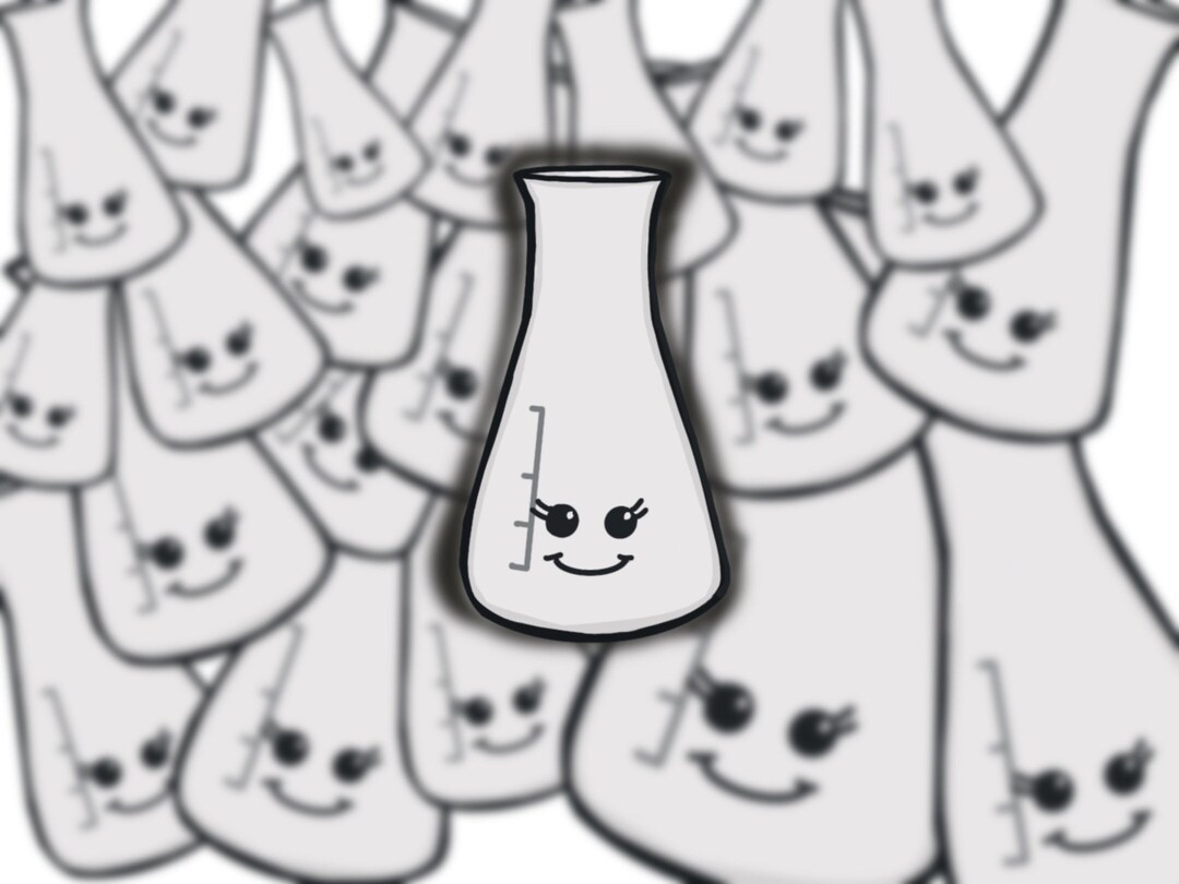 Erlenmyer Flask Vinyl Sticker// Science Sticker// Cute Science - Etsy