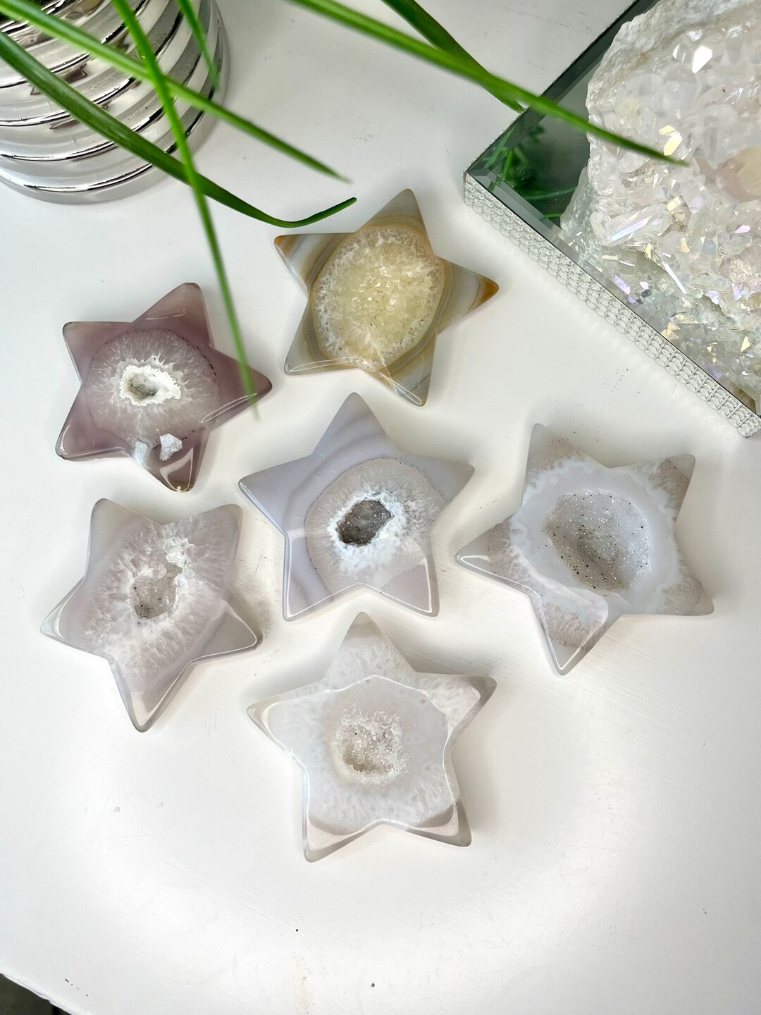 Druzy Agate Star, Large Agate Star, Druzy Agate Star Crystal, Agate ...