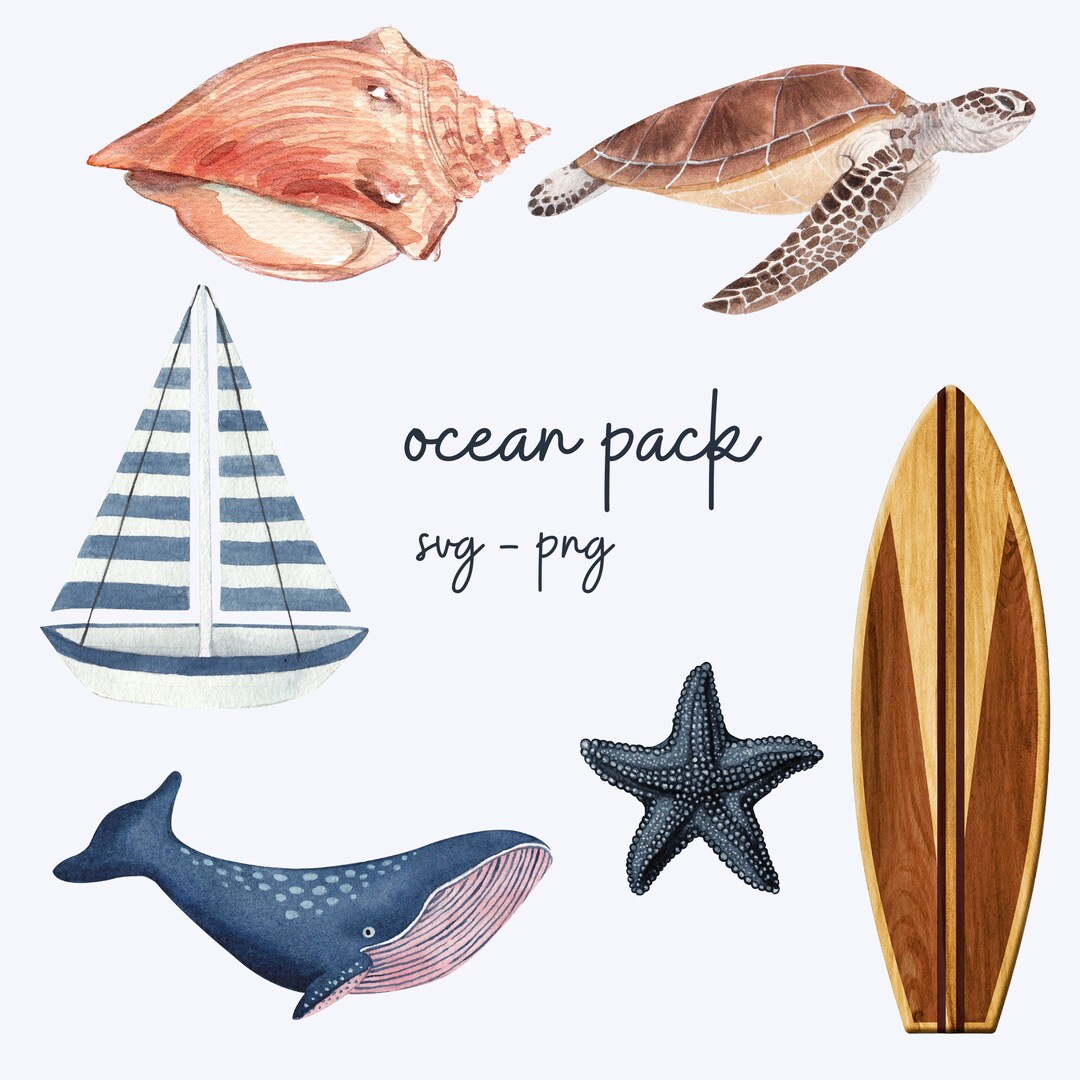 Ocean Ocean Svg Svg Pack Whale Svg Animal Svg - Etsy