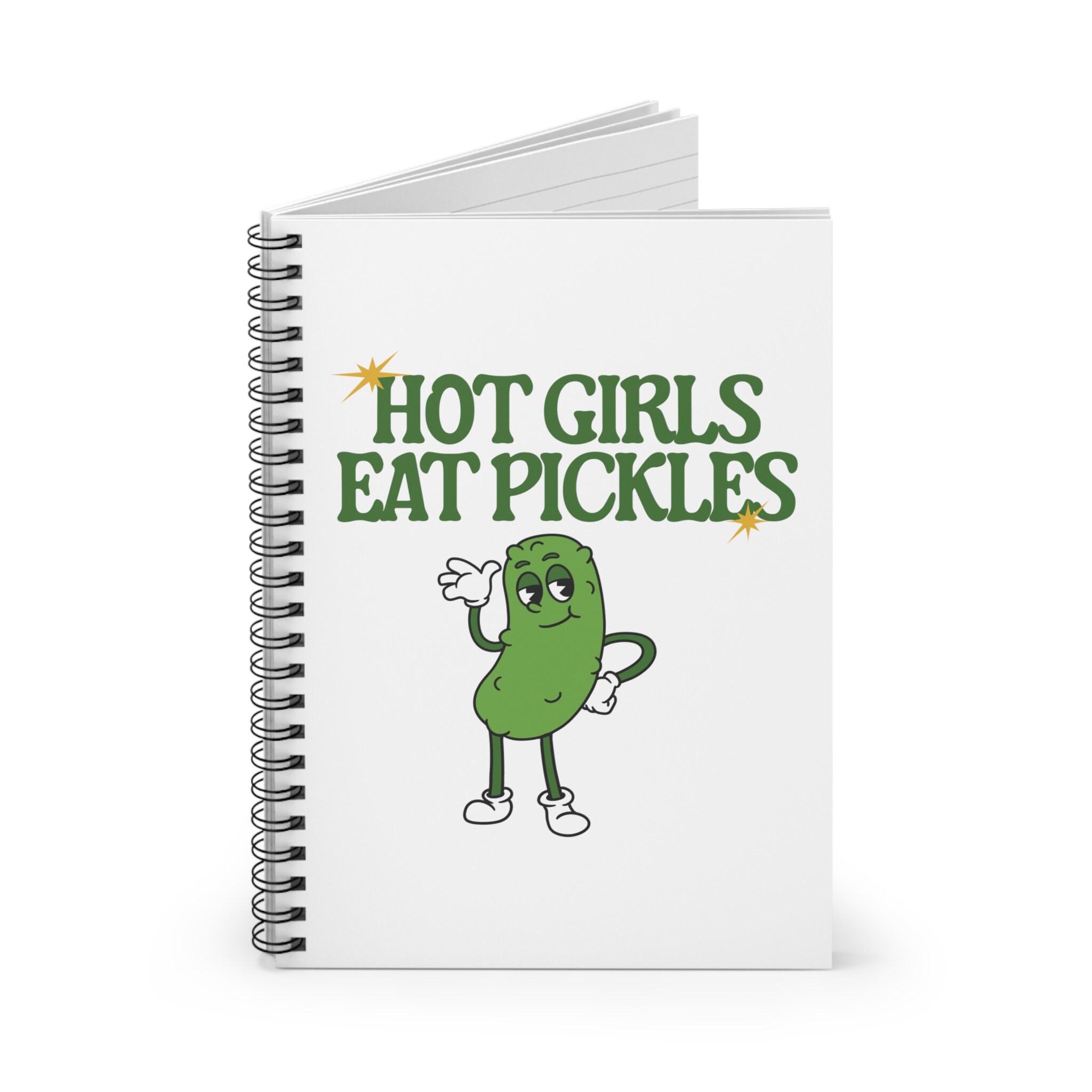 Hot Girls Eat Pickles White Spiral Notebook With Ruled Line gift for ...