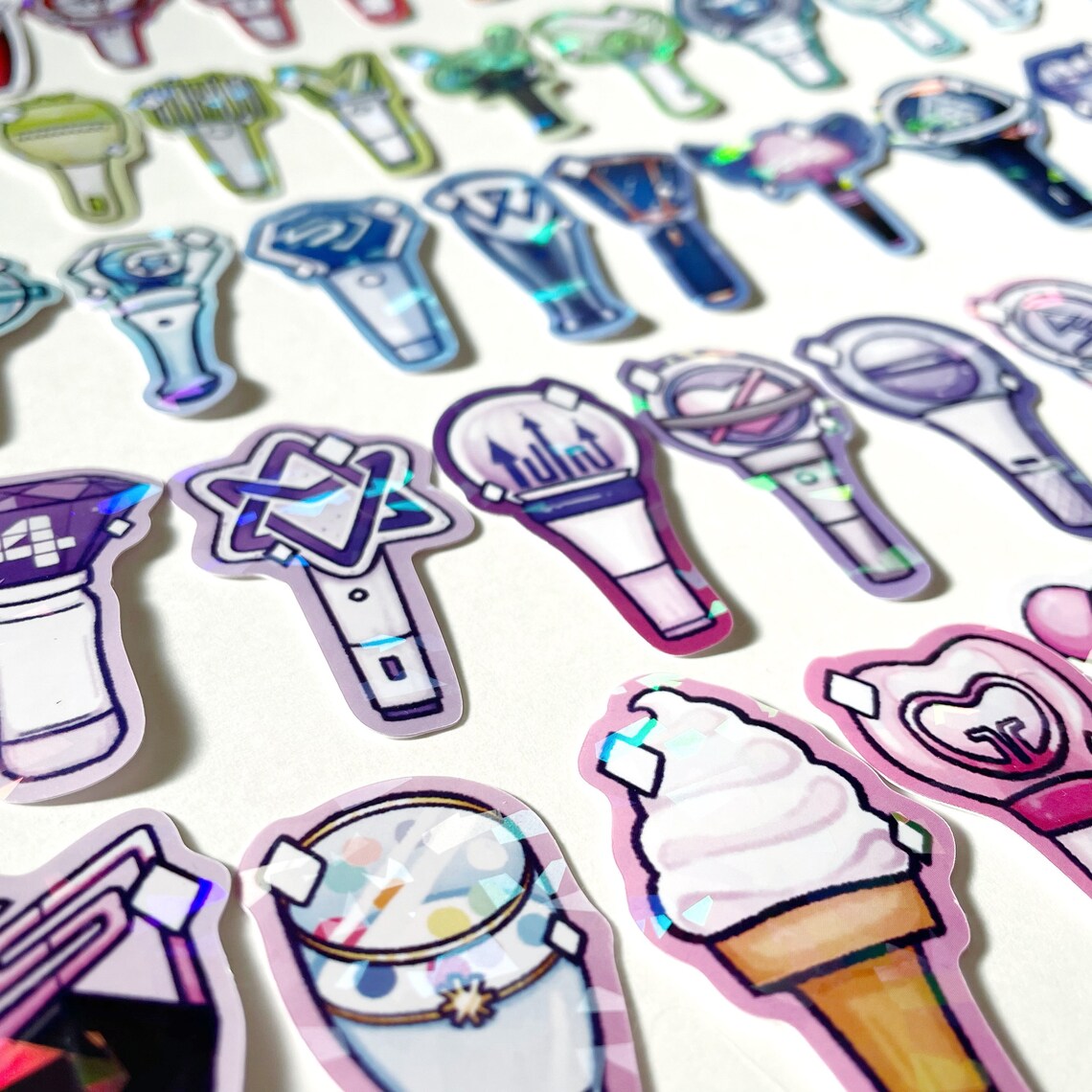 Buy KPOP Lightstick Holographic Vinyl Stickers A to T Online in India ...