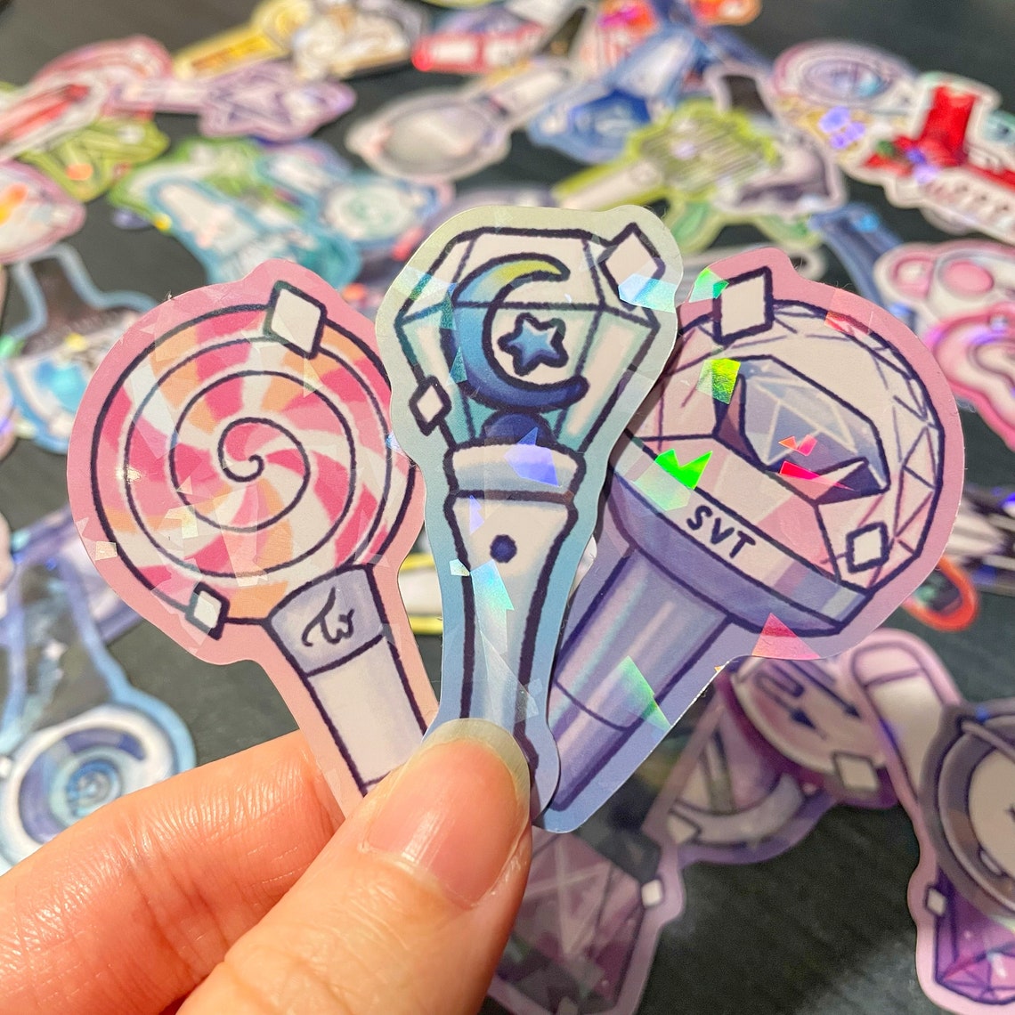 Buy KPOP Lightstick Holographic Vinyl Stickers A to T Online in India ...