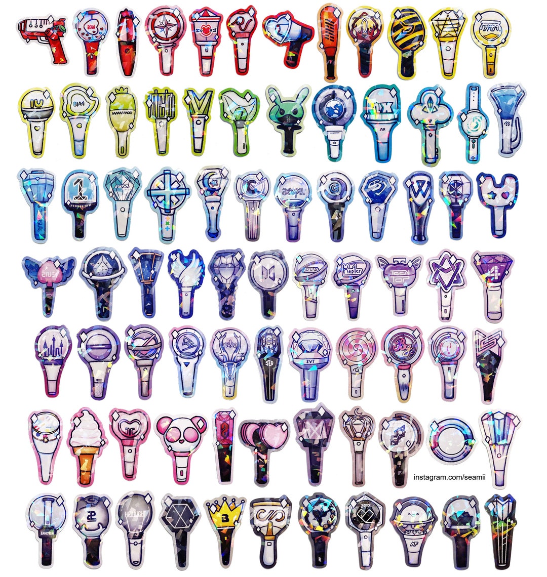 Buy KPOP Lightstick Holographic Vinyl Stickers A to T Online in India ...