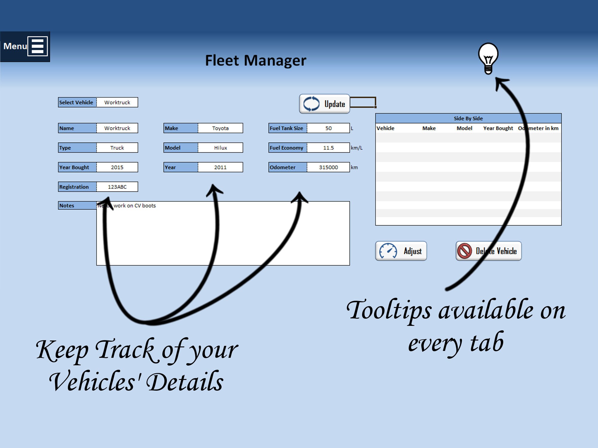 Car Expense Tracker | Productivity Template | Vehicle Manager ...