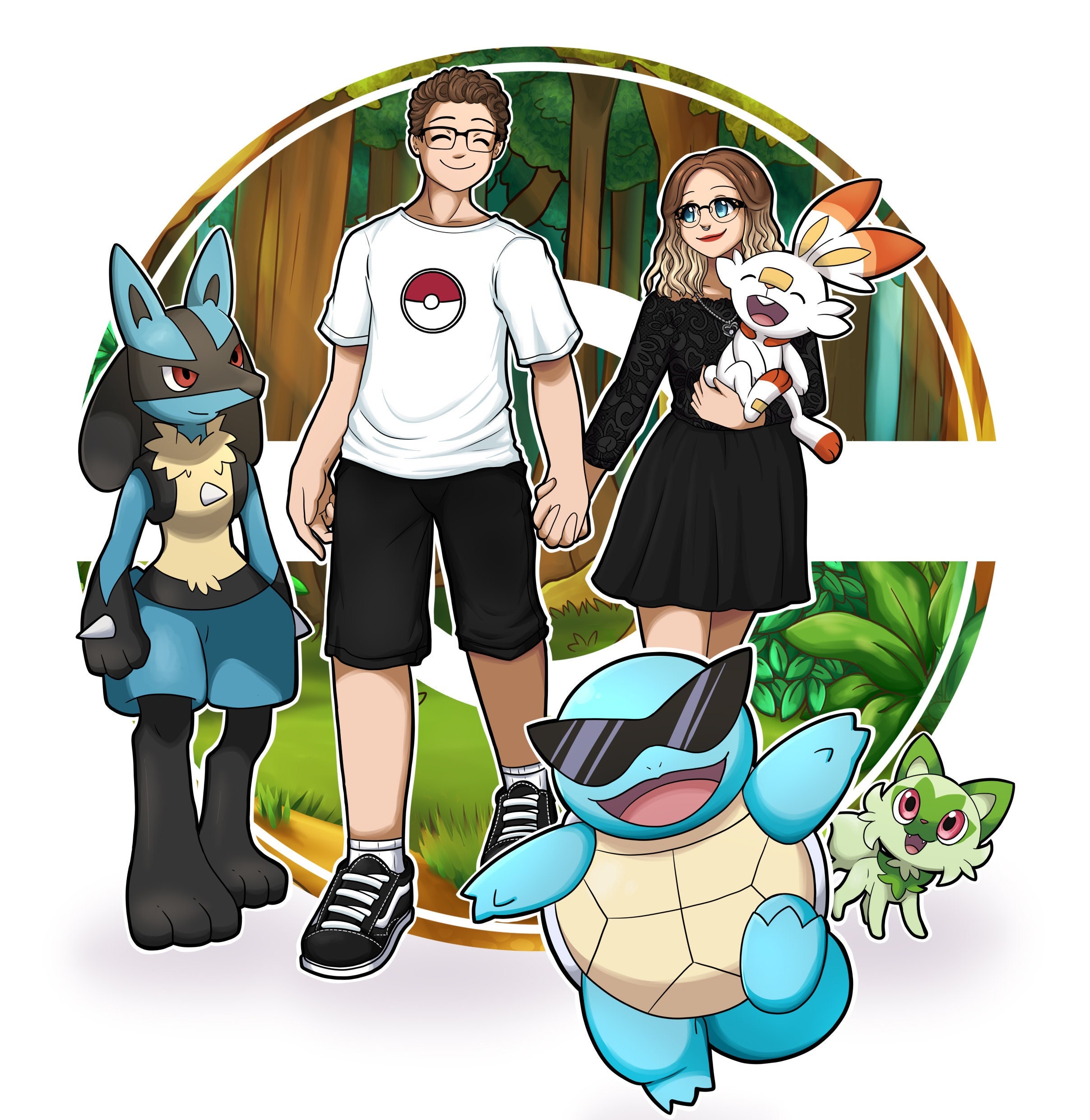 Custom Pokemon Trainer & Pokemon/pet Portrait Digital Print - Etsy