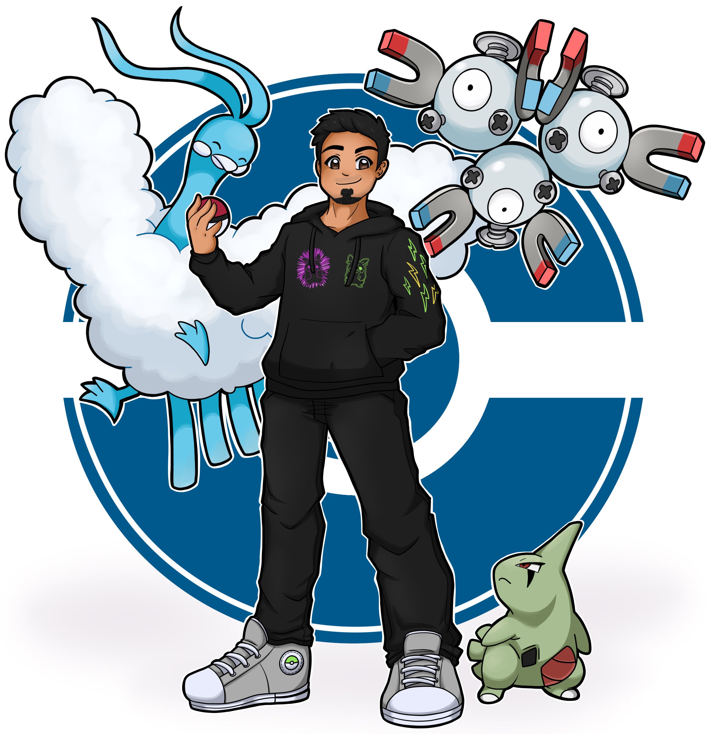 Custom Pokemon Trainer & Pokemon/pet Portrait Digital Print - Etsy