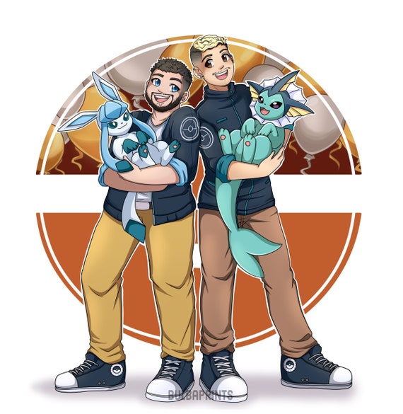 Custom Pokemon Trainer & Pokemon/pet Portrait Digital Print - Etsy