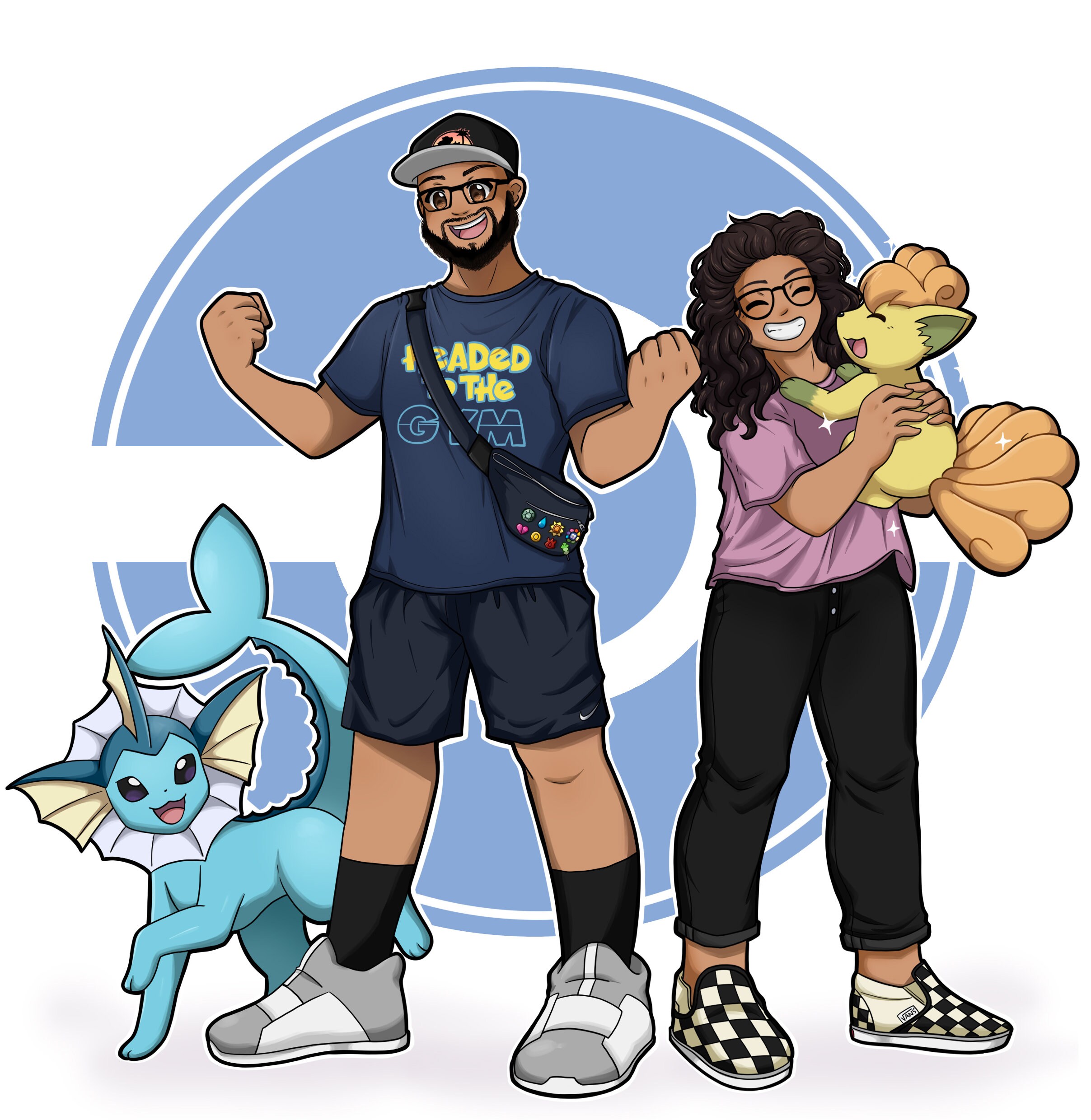 Custom Pokemon Trainer & Pokemon/pet Portrait Digital Print - Etsy