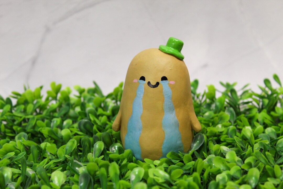 Kawaii Happy Funny Crying Potato Figurine – Handmade Clay Desk Buddy ...
