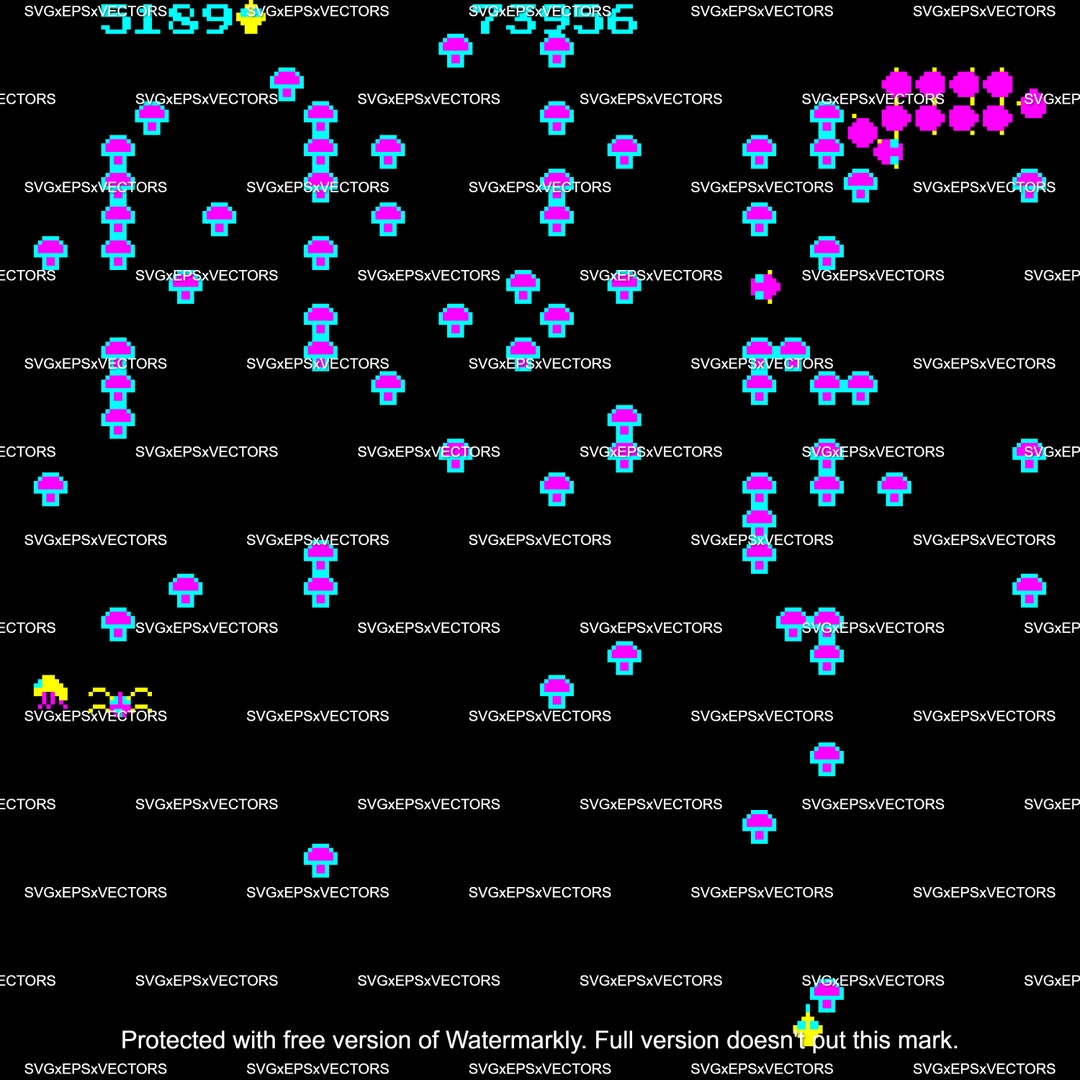 Atari Centipede SVG Vector of Game Screenshot - Etsy