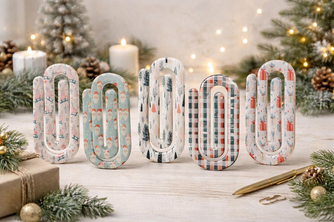 JUMBO Classic Christmas Acrylic Paper Clip Set - Two Sizes - Etsy