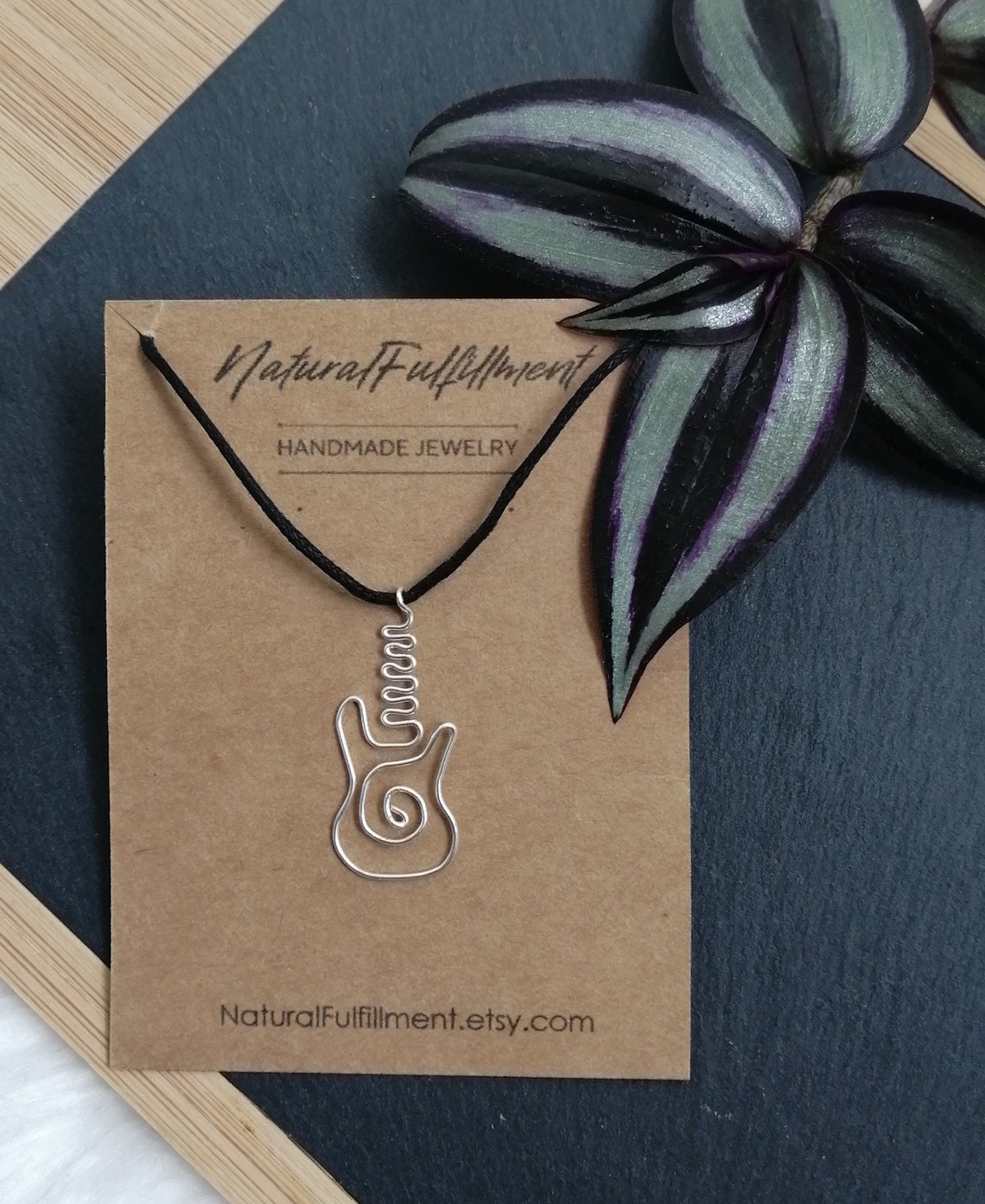 Wire Wrapped Guitar Electric Guitar Necklace Silver Guitar - Etsy