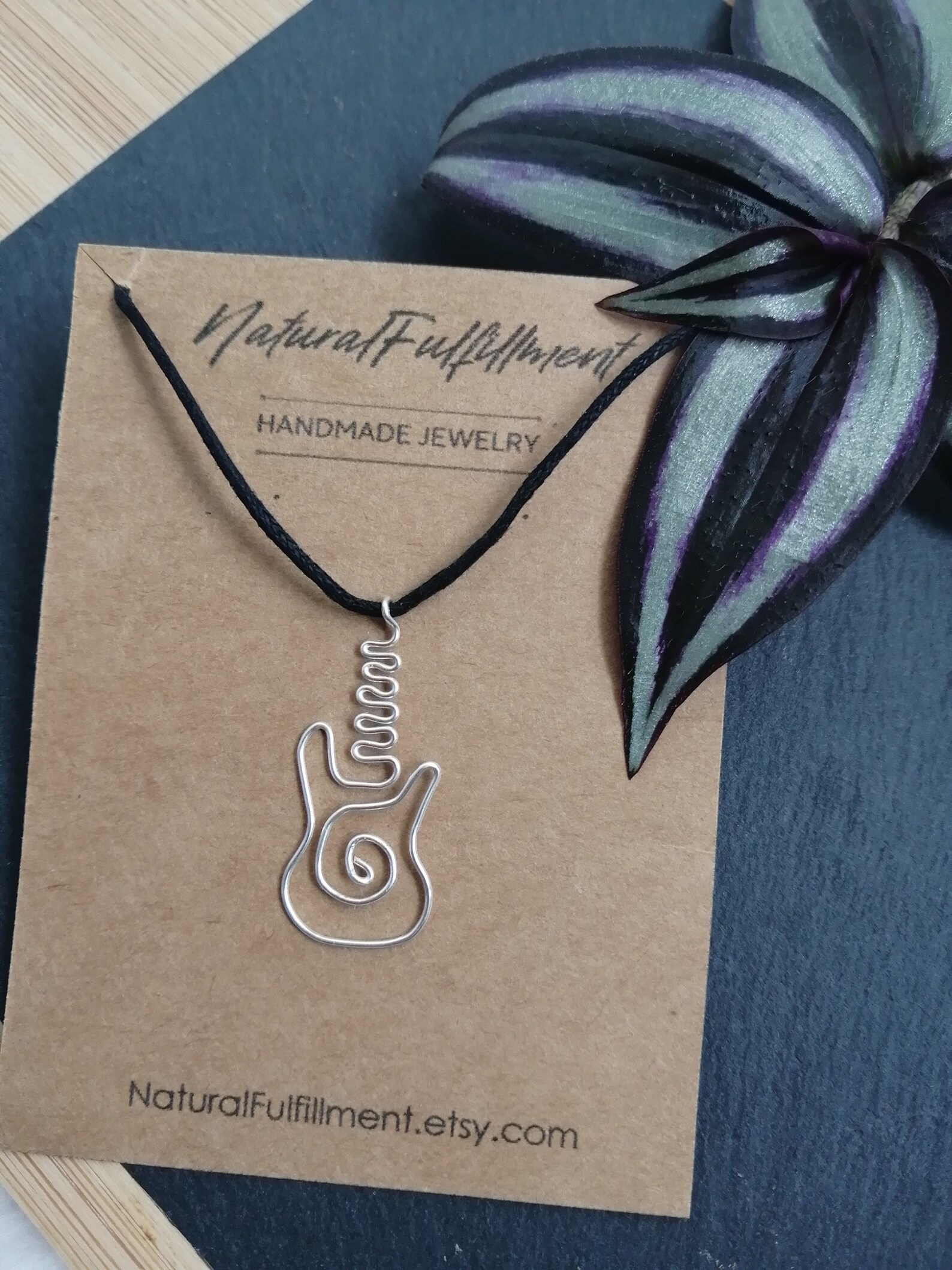 Wire Wrapped Guitar Electric Guitar Necklace Silver Guitar - Etsy