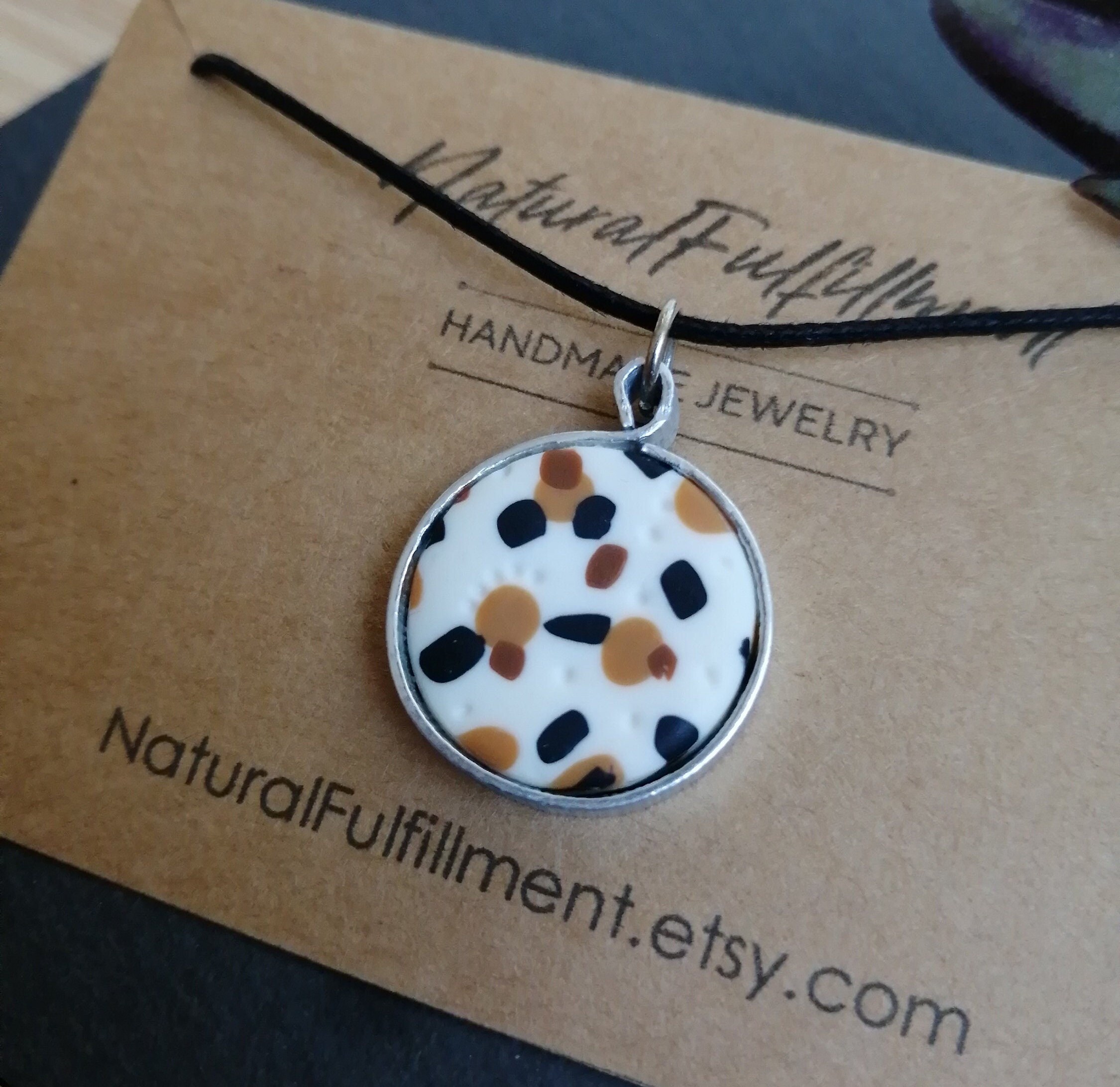 Handcrafted Polymer Clay Necklace Unusual Jewelry Leopard Print Choker ...