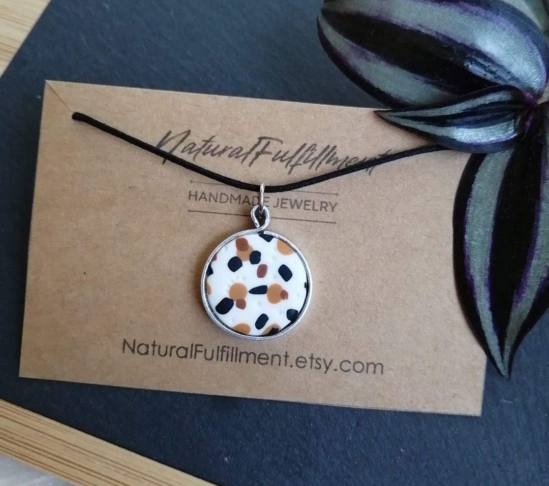Handcrafted Polymer Clay Necklace Unusual Jewelry Leopard Print Choker ...