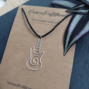 Wire Wrapped Guitar Electric Guitar Necklace Silver Guitar - Etsy