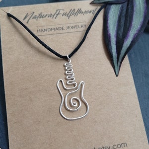 Wire Wrapped Guitar Electric Guitar Necklace Silver Guitar - Etsy