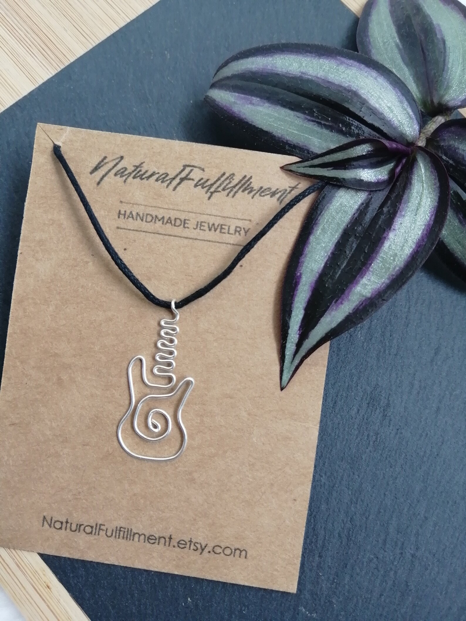 Wire Wrapped Guitar Electric Guitar Necklace Silver Guitar - Etsy